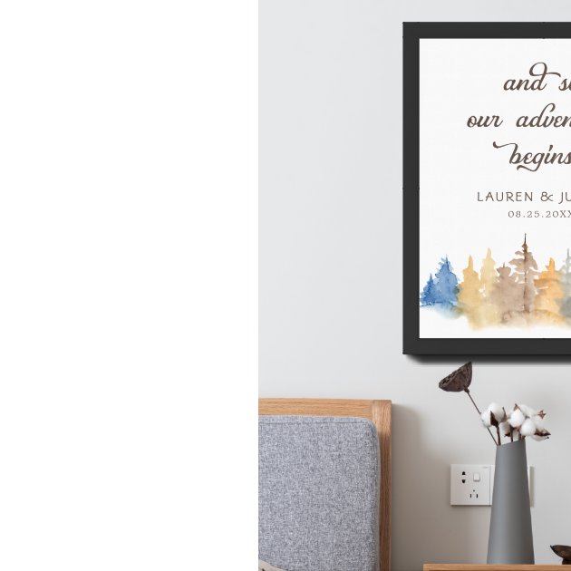 Rustic Watercolor Mountain Wedding Welcome Poster | Zazzle