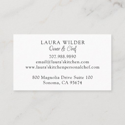 Rustic Watercolor Pots Pans Food Kitchenware Wood Business Card | Zazzle