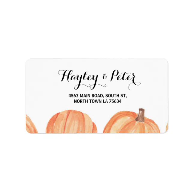 Rustic Watercolor Pumpkin Address Labels Stickers | Zazzle