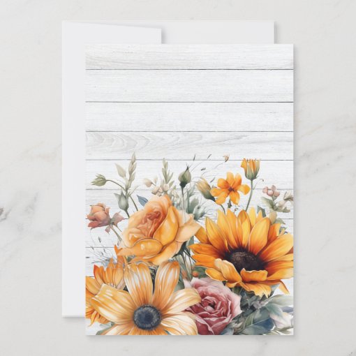 Rustic Watercolor Sunflower Bridal Invitation | Zazzle