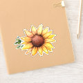 Rustic Watercolor Sunflower Sticker | Zazzle
