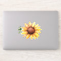 Rustic Watercolor Sunflower Sticker | Zazzle