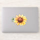 Rustic Watercolor Sunflower Sticker | Zazzle