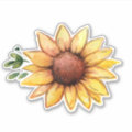 Rustic Watercolor Sunflower Sticker | Zazzle
