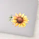 Rustic Watercolor Sunflower Sticker | Zazzle