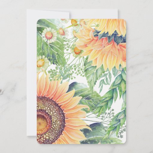 Rustic Watercolor Sunflowers Bridal Shower Invitation | Zazzle