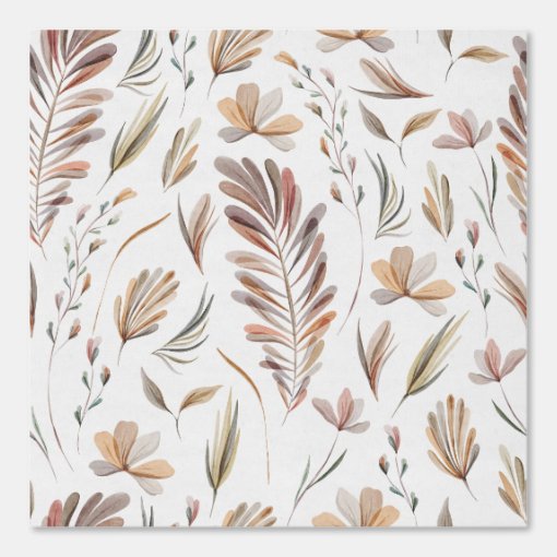 Rustic Watercolor Terracotta Leaves Wallpaper | Zazzle