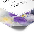 Rustic Watercolor Violets Cards & Gifts Sign | Zazzle