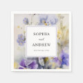 Rustic Watercolor Violets Wedding Napkins | Zazzle
