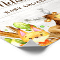 Rustic Watercolor Woodland Animals Welcome Poster | Zazzle