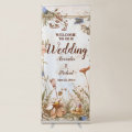 Rustic Watercolor Woodland Wedding Retractable Banner | Zazzle