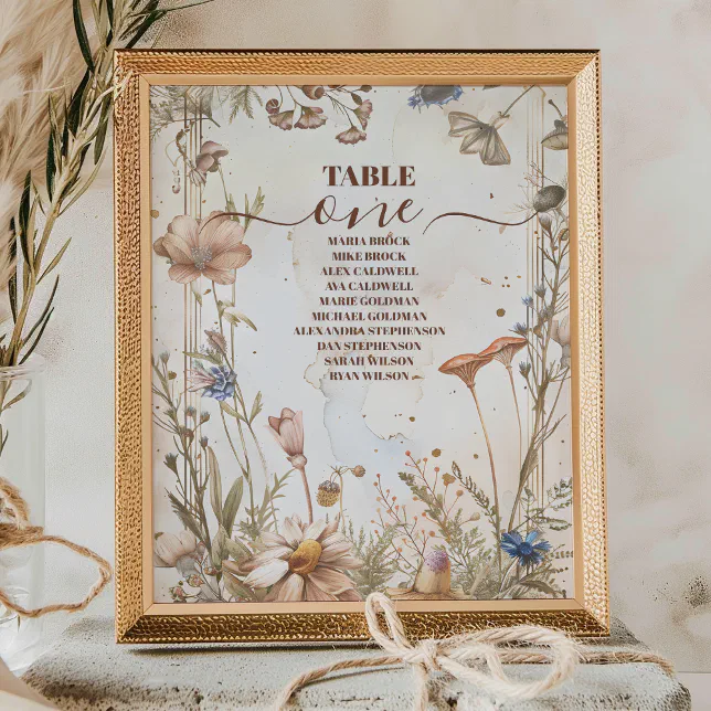 Rustic Watercolor Woodland Wedding Table Number | Zazzle
