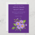 Rustic Watercolour Floral Purple Daisy Wedding Invitation | Zazzle