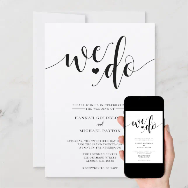 Rustic We Do Wedding Invitation | Zazzle