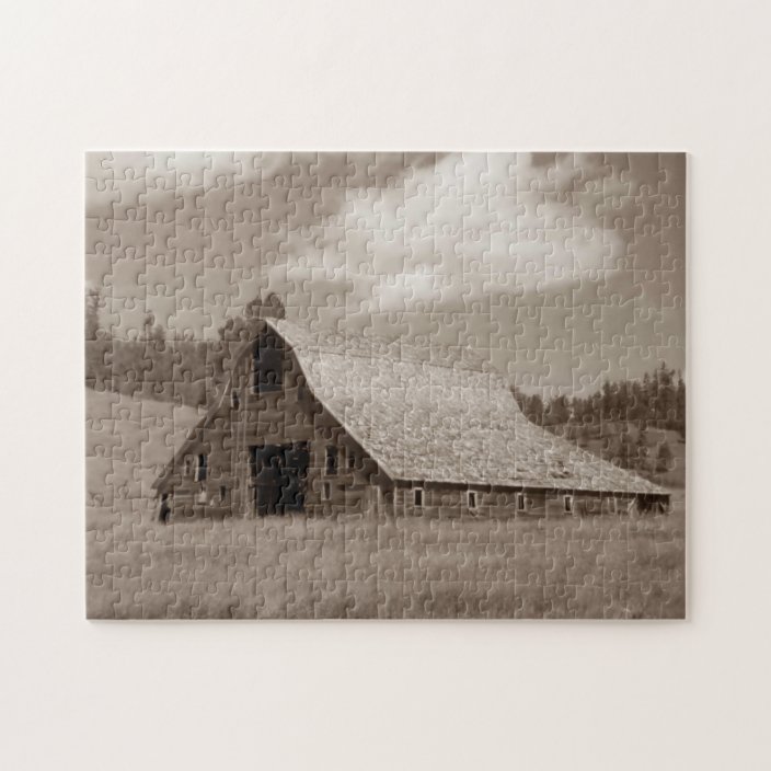 Rustic Weathered Barn Puzzle with Gift Box | Zazzle.com