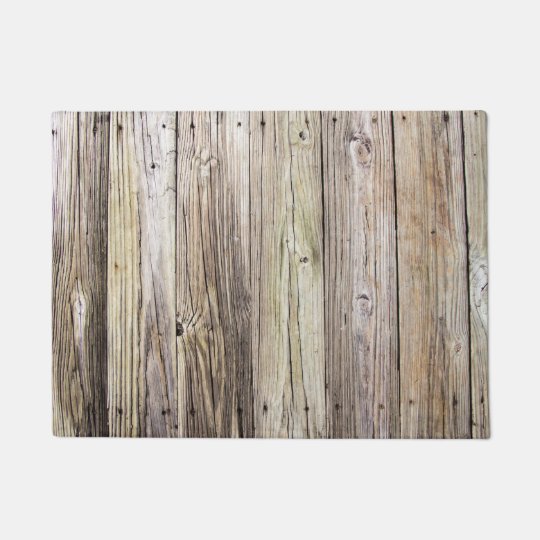 Rustic Weathered Boards with Natural Wood Grain Doormat | Zazzle.com