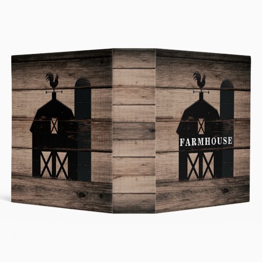 Rustic Weathered Wood Black Barn Country Farmhouse 3 Ring Binder | Zazzle