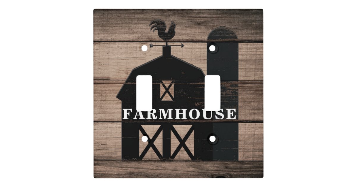 Rustic Weathered Wood Black Barn Country Farmhouse Light Switch Cover ...