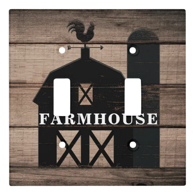 Rustic Weathered Wood Black Barn Country Farmhouse Light Switch Cover ...