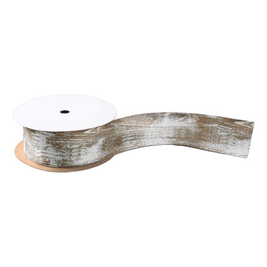 Rustic Weathered Wood Grain Satin Ribbon | Zazzle.com