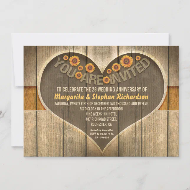 rustic wedding anniversary invitations | Zazzle