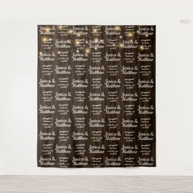 Rustic Wedding Backdrop Step and Repeat Banner | Zazzle