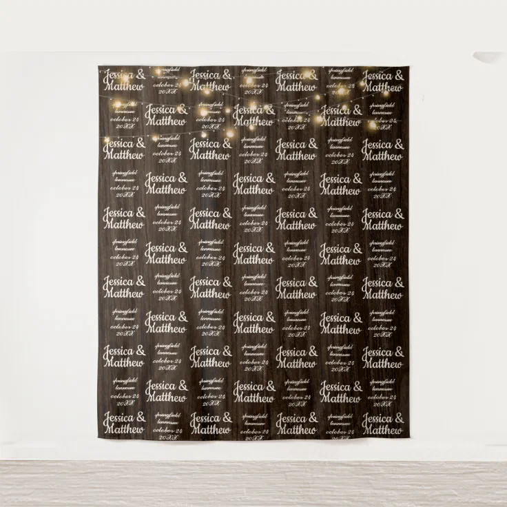 Rustic Wedding Backdrop Step and Repeat Banner | Zazzle