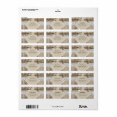 Rustic Wedding Beige White Lace Wood Burlap 2 Label | Zazzle