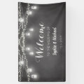 Rustic Wedding Black White Welcome Banner | Zazzle