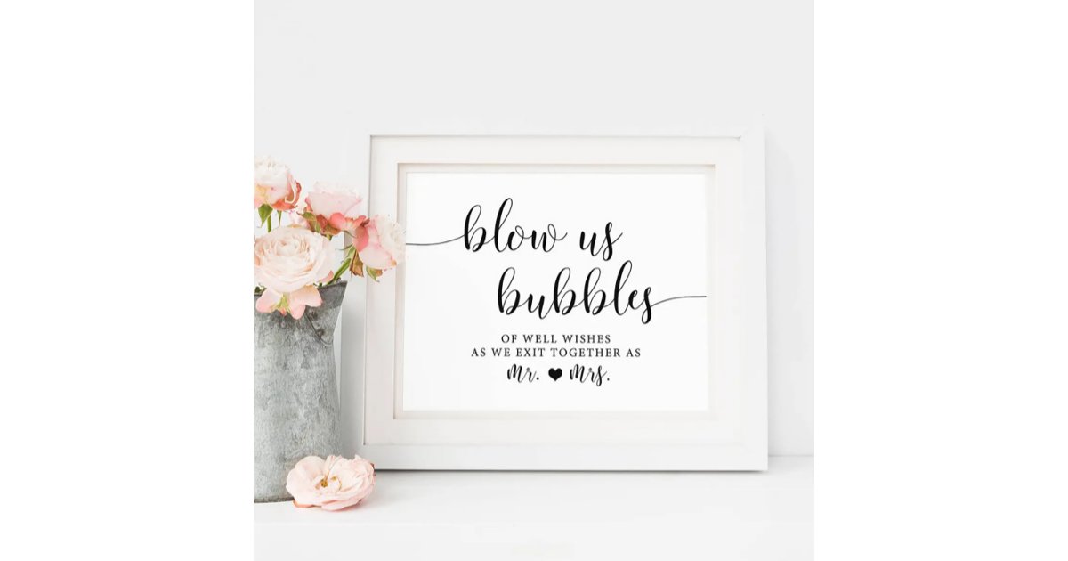 Rustic Wedding Bubbles Send Off Sign | Zazzle
