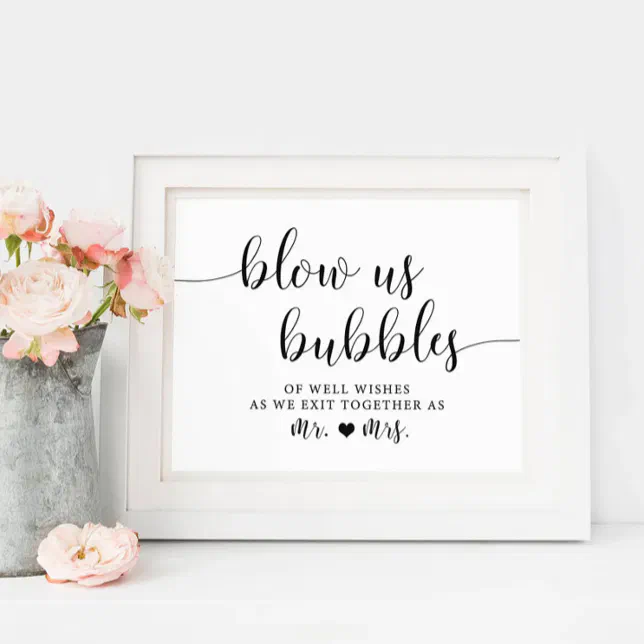 Rustic Wedding Bubbles Send Off Sign | Zazzle
