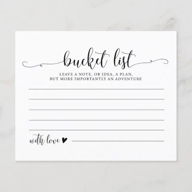 Rustic Wedding Bucket List Ideas Cards | Zazzle