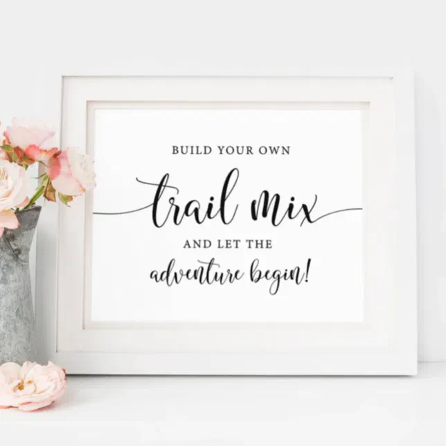Rustic Wedding Build Your Own Trail Mix Sign | Zazzle