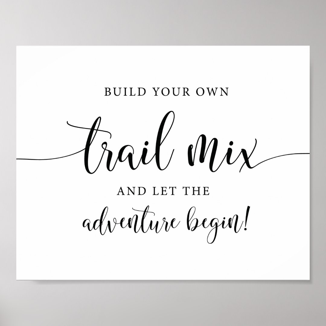 Rustic Wedding Build Your Own Trail Mix Sign | Zazzle