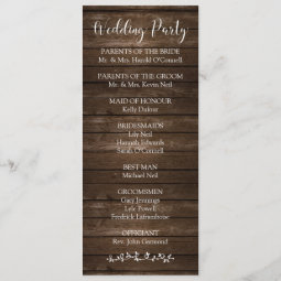 Rustic Wedding Ceremony Program | Zazzle
