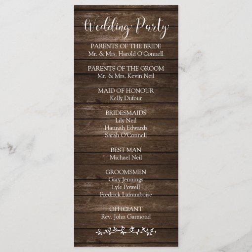 Rustic Wedding Ceremony Program | Zazzle
