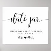 Rustic Wedding Date Night Ideas Jar Sign | Zazzle