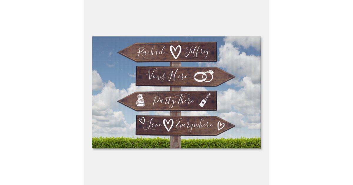 Rustic Wedding Directional Sign | Zazzle