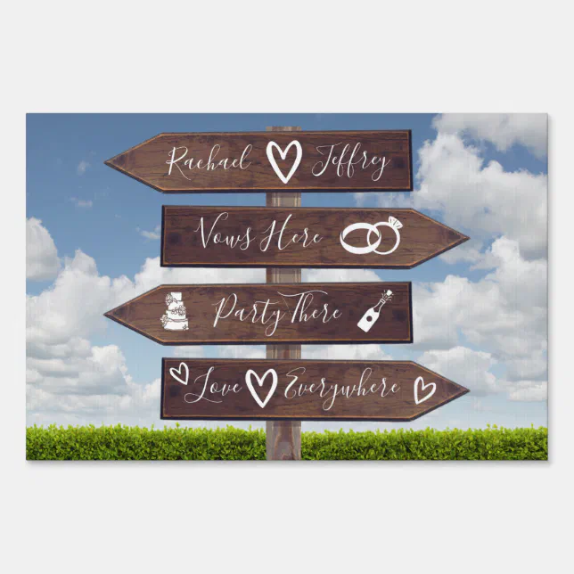 Rustic Wedding Directional Sign | Zazzle