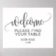 Rustic Wedding Find Your Table Sign (Black) | Zazzle