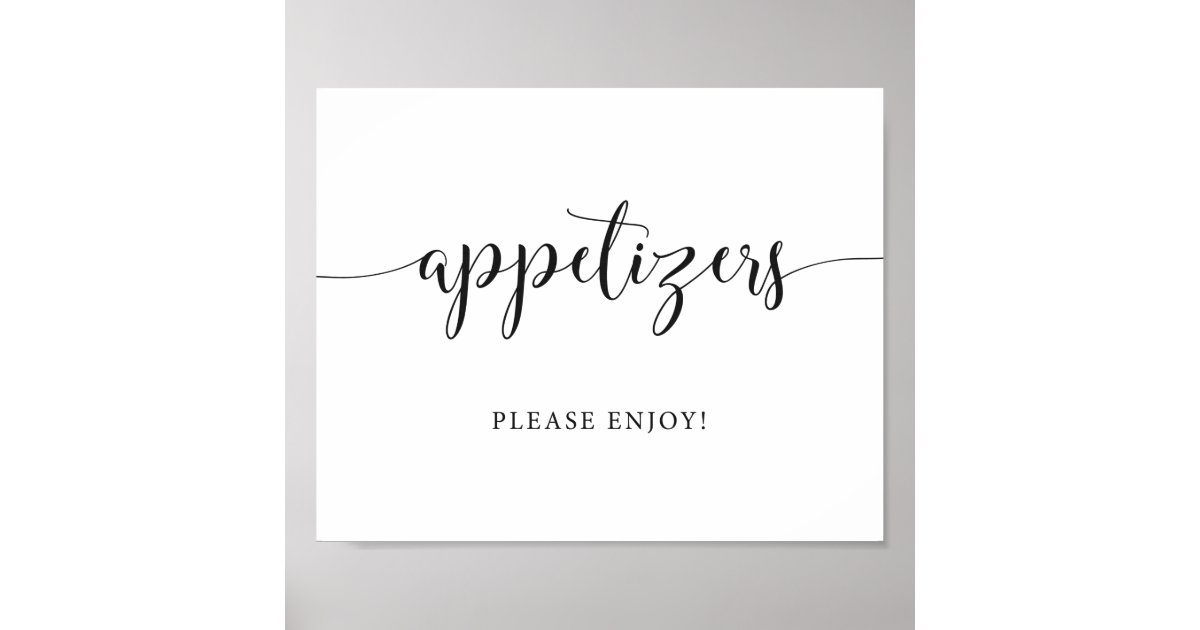 Rustic Wedding Food Buffet Appetizers Sign | Zazzle