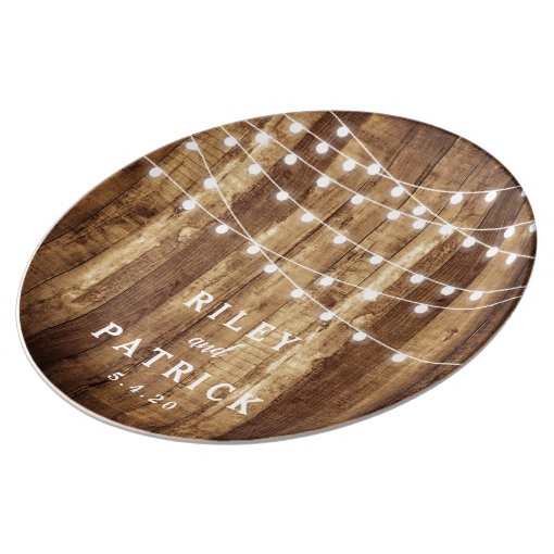 Rustic Wedding Gift Barn Wood Newlywed Mr & Mrs Dinner Plate | Zazzle