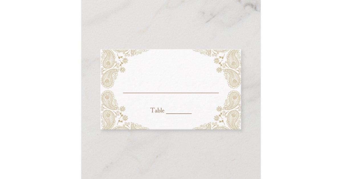 Rustic Wedding I Paisley Table Assignment Card | Zazzle