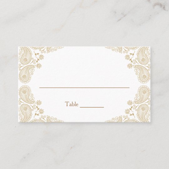 Rustic Wedding I Paisley Table Assignment Card | Zazzle.com