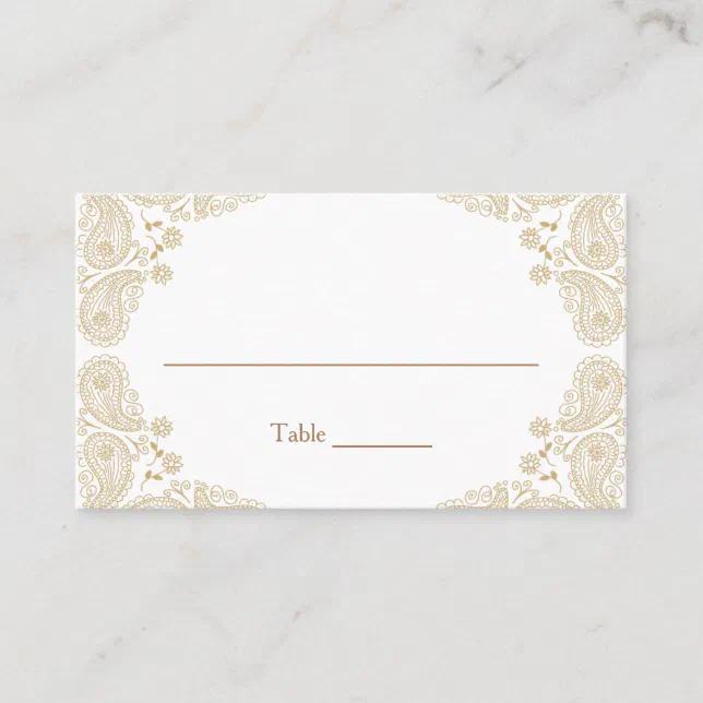 Rustic Wedding I Paisley Table Assignment Card | Zazzle
