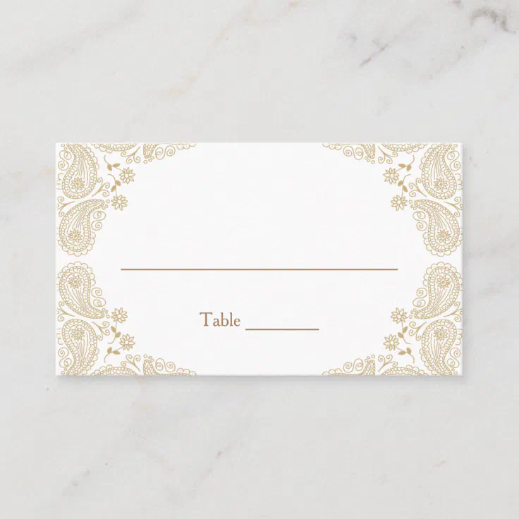 Rustic Wedding I Paisley Table Assignment Card | Zazzle