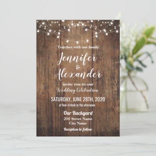 Rustic Wedding Invitation, | Zazzle