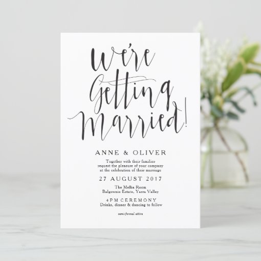 Rustic Wedding Invitation Black | Zazzle