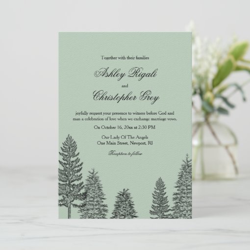 Rustic Wedding Invitation - Pine Tree | Zazzle