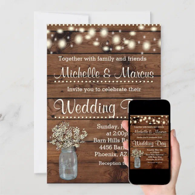 Rustic Wedding Invitation, Wedding Invitation | Zazzle